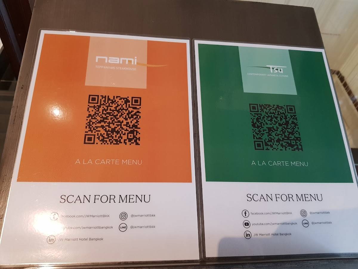 Menu at Nami Teppanyaki Steakhouse, Bangkok