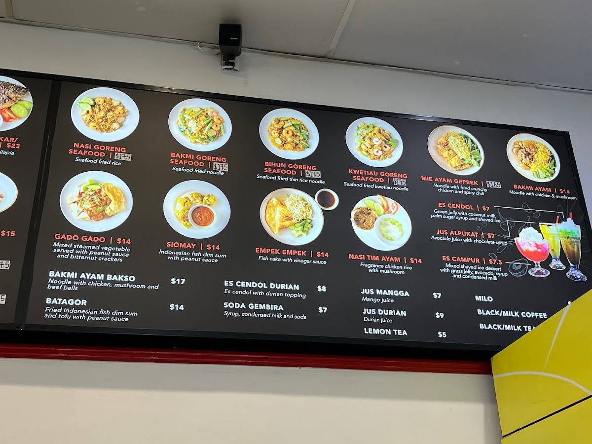 Menu at Nelayan Restaurant, Melbourne