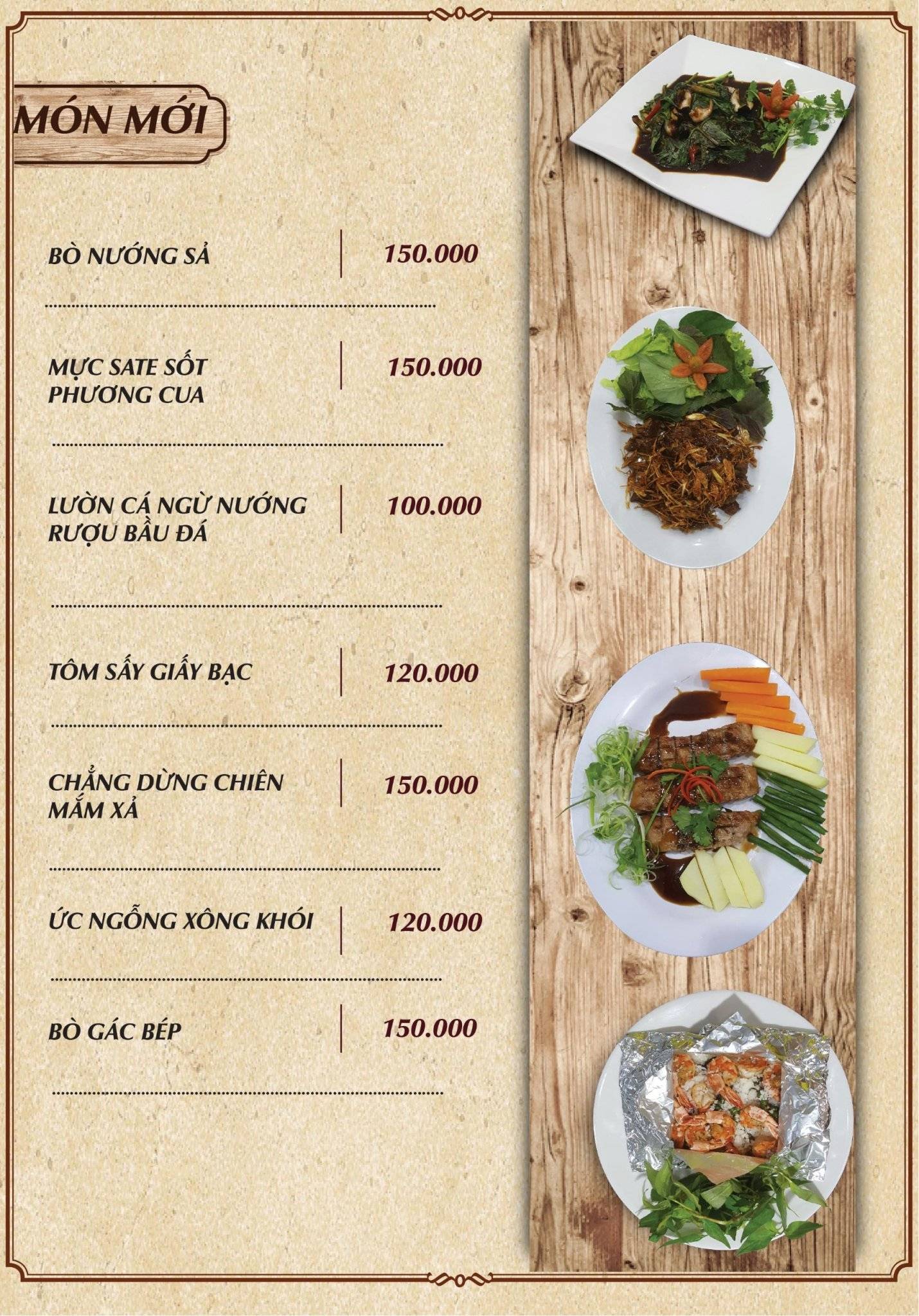 Menu at Nhà Hàng Phương Cua restaurant, Ho Chi Minh City, 228 Lý Tự Trọng