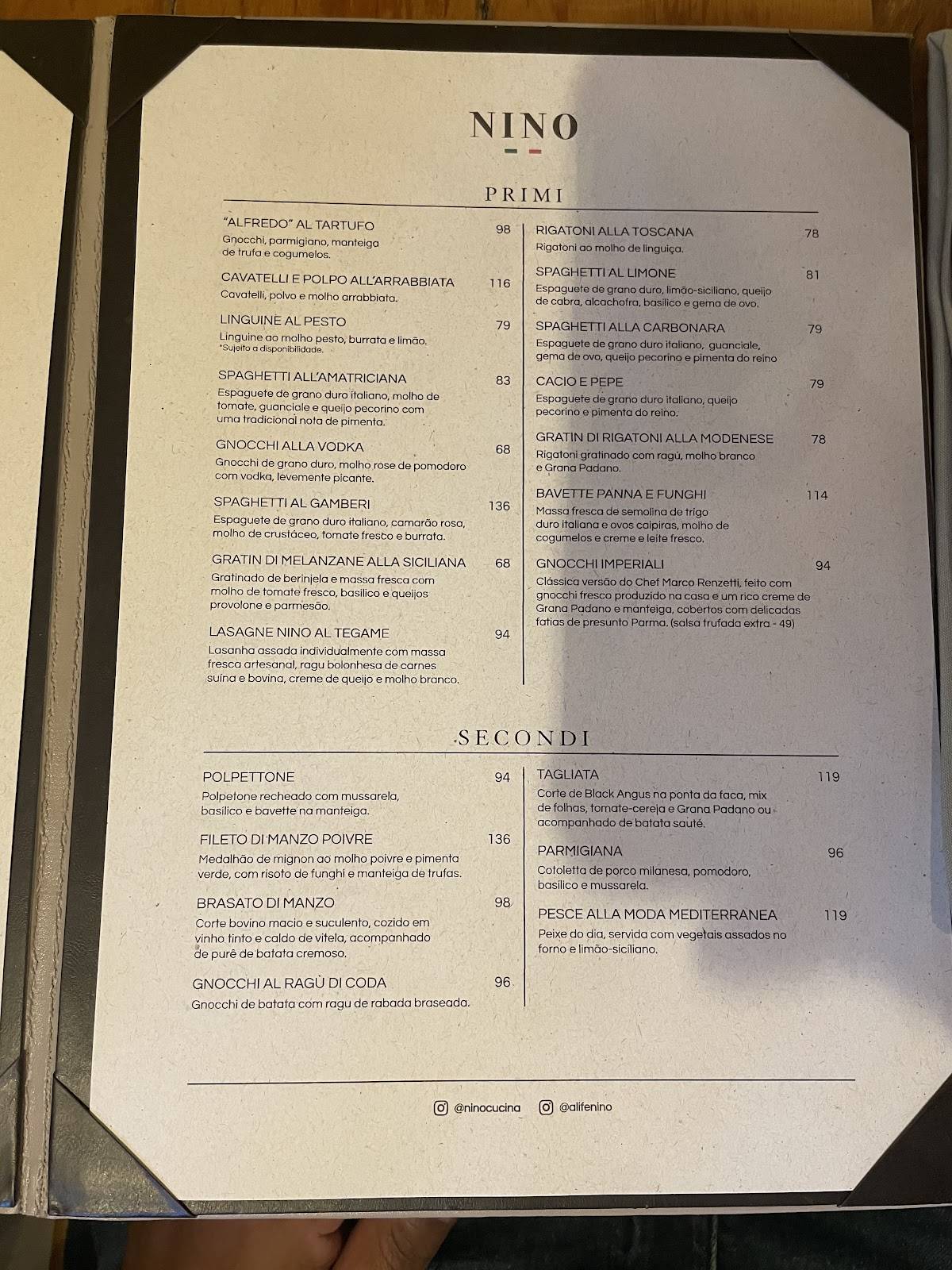 Menu em Nino Cucina restaurante, Belo Horizonte