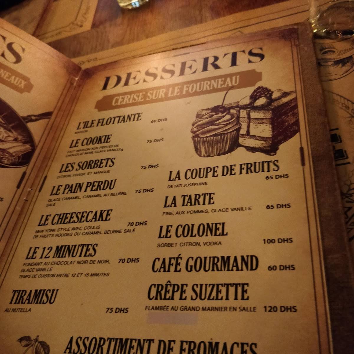 Speisekarte von Oncle Blend restaurant, Casablanca