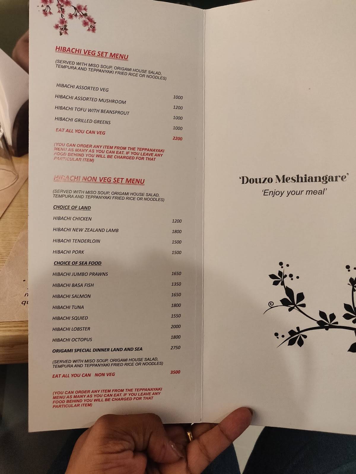 Menu at Origami Japanese & Korean Restaurant - BKC, Mumbai