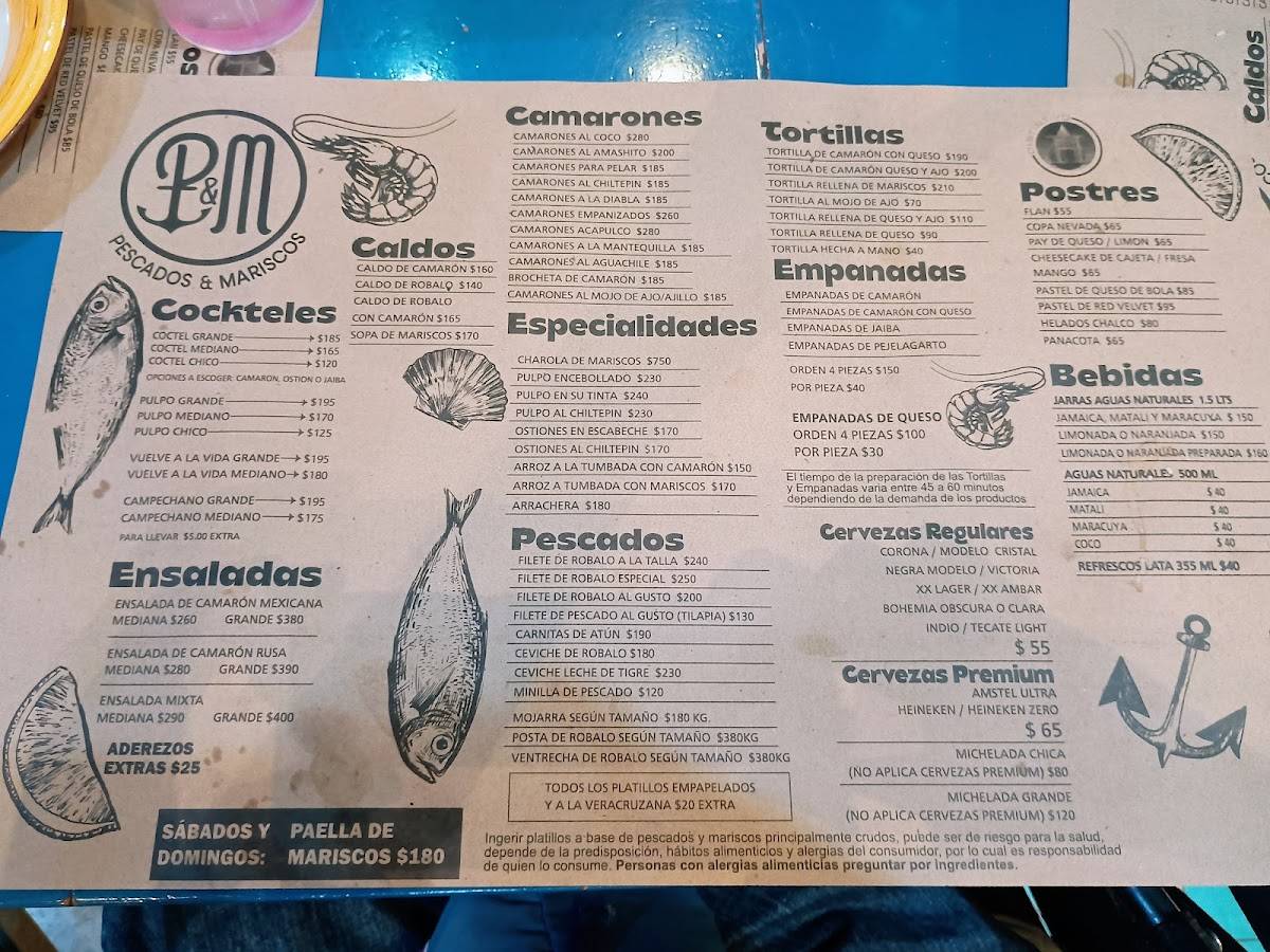 Carta del restaurante Pescados Y Mariscos, Villahermosa