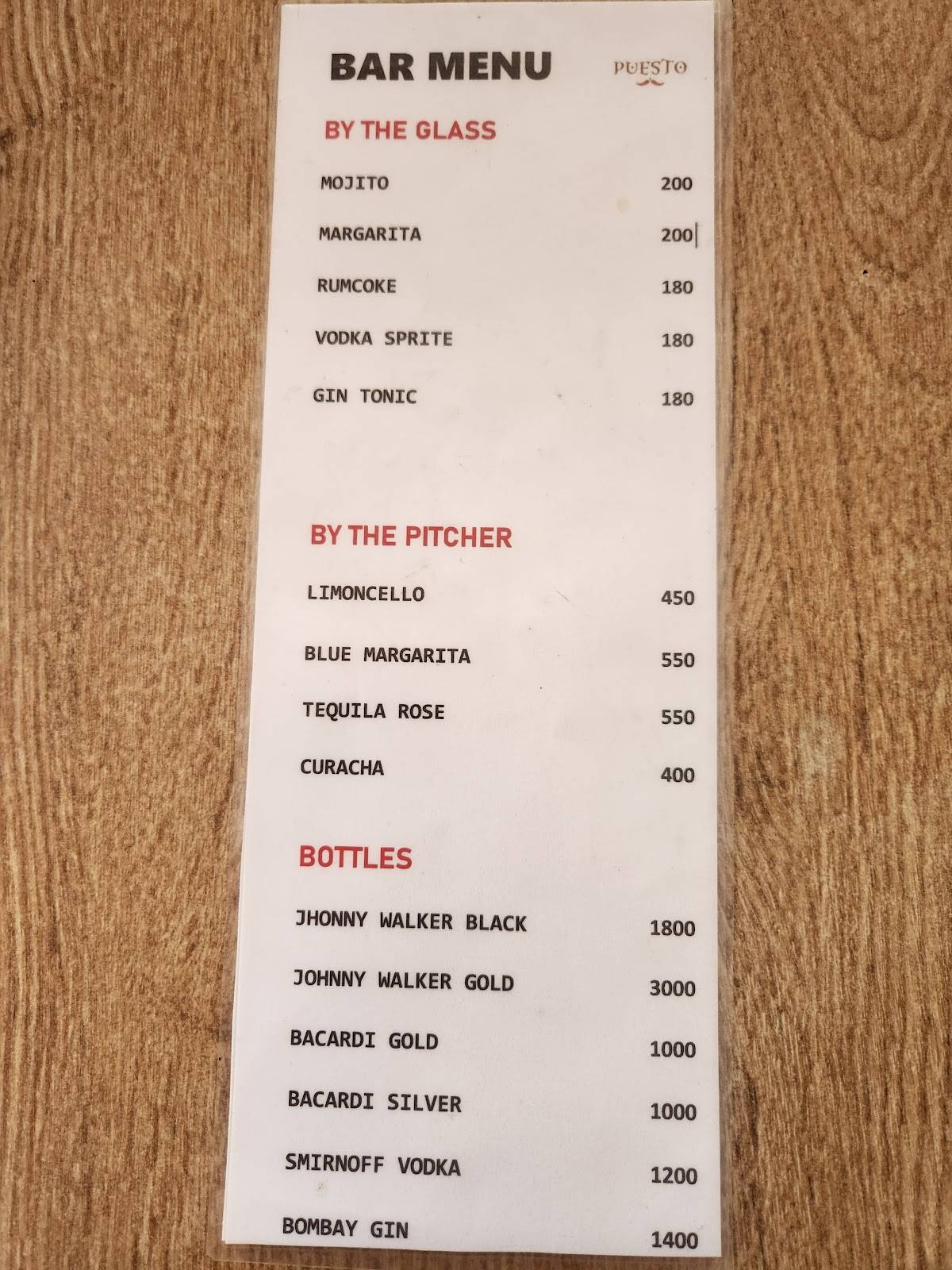Menu at PUESTO RESTAURANT, Cebu City, The Greenery
