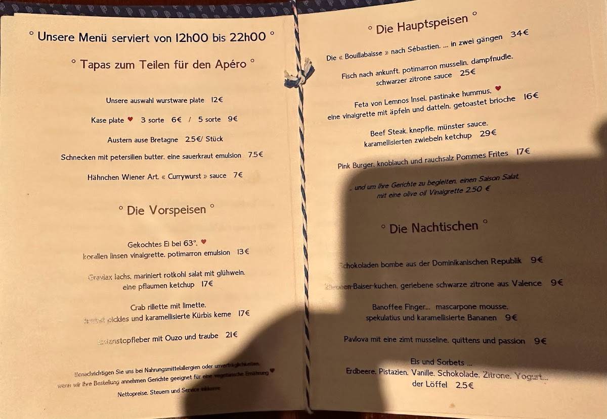 Menu at Restaurant Pacific Princess, Strasbourg