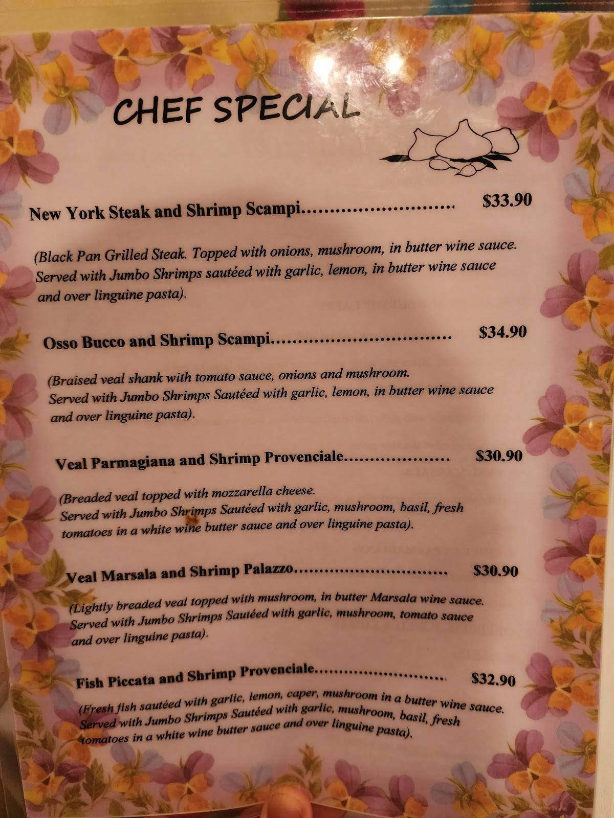 Menu at Palazzo Ristorante Italiano restaurant, Aiea, 99-080 Kauhale St ...