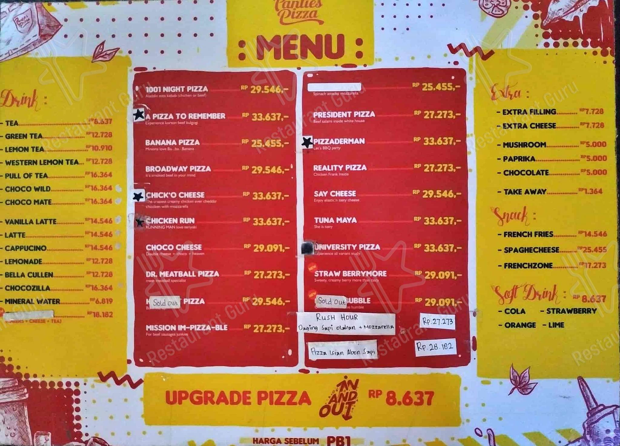 Menu at Panties Pizza pizzeria, Tangerang, Jl Bintaro Utama III Bintaro ...