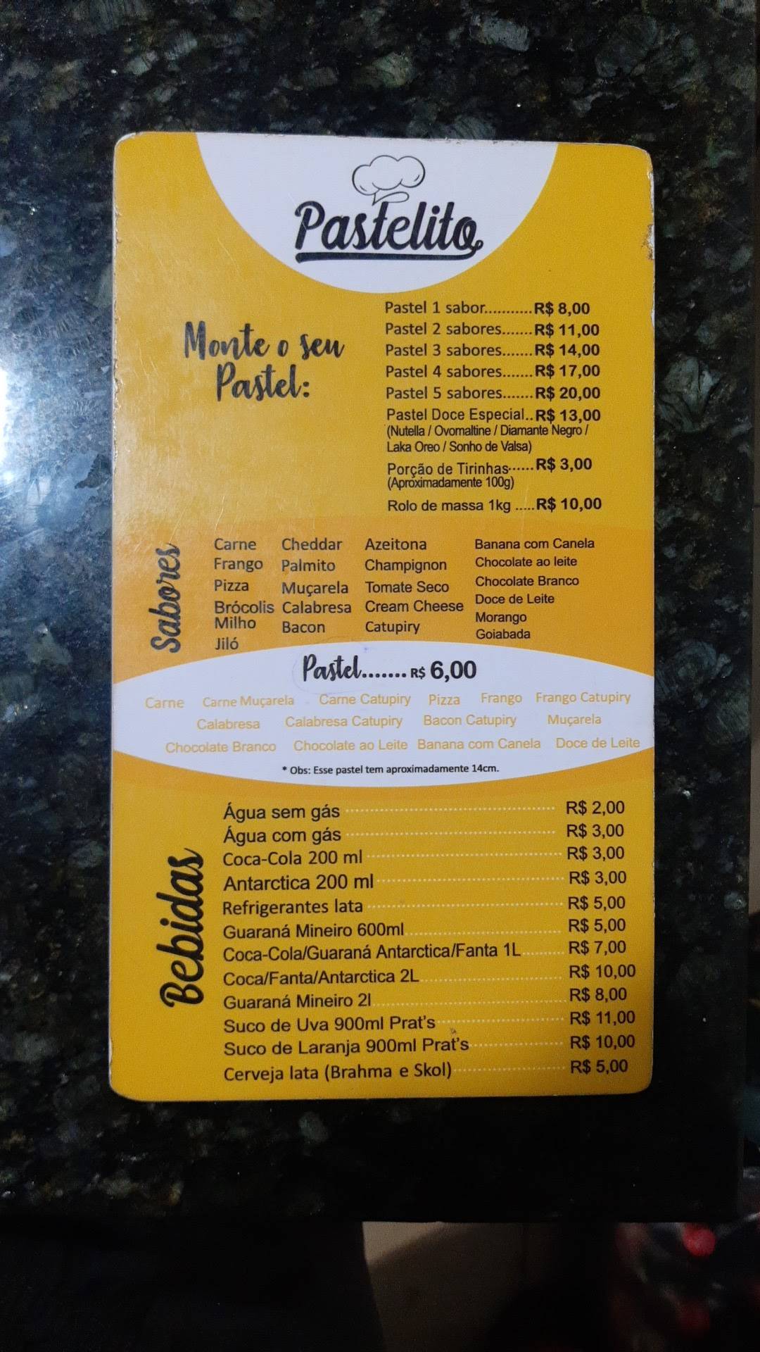 Menu em Pastelito restaurante, Uberaba