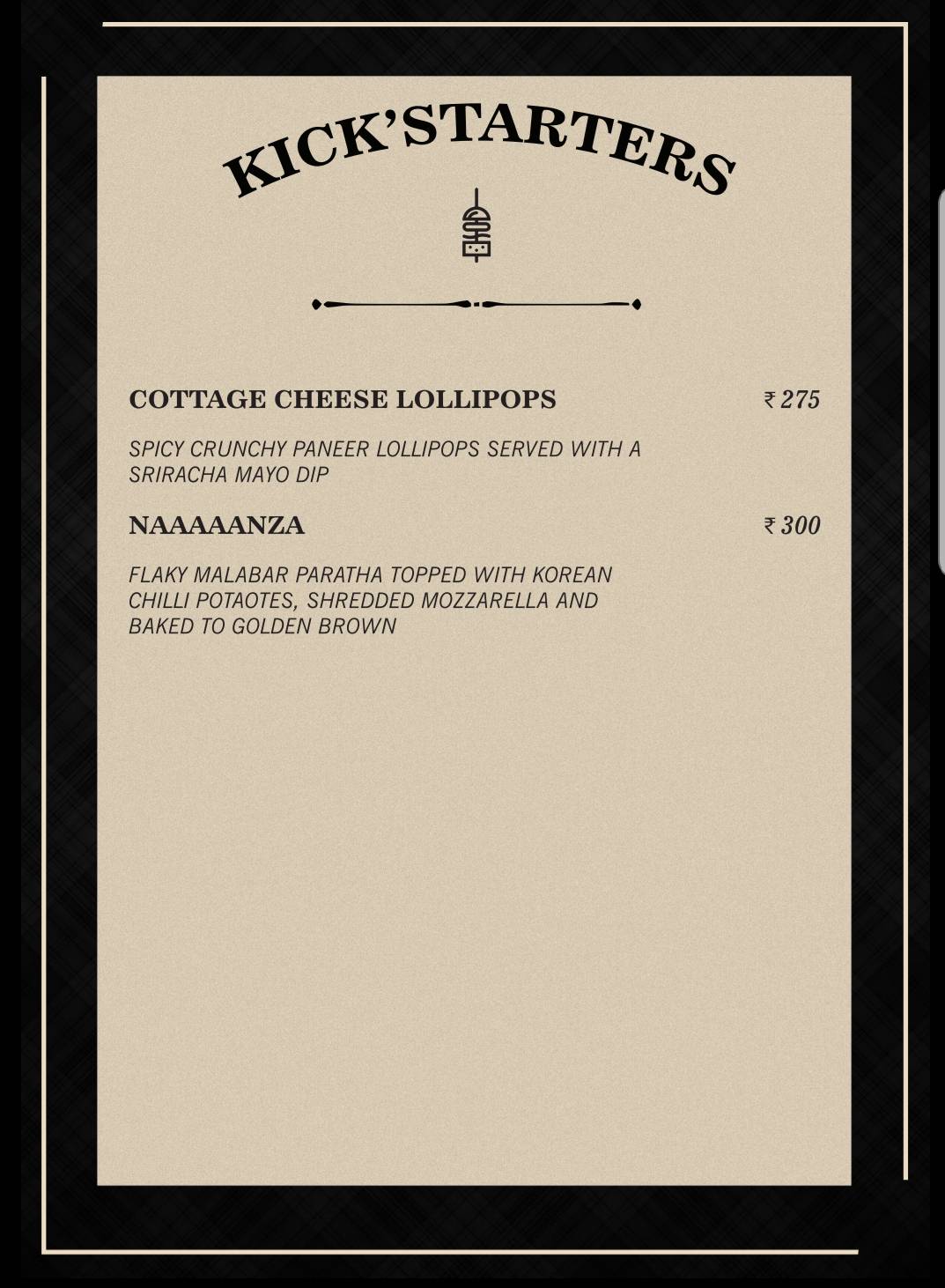 Menu at Plunge, Pune, 3rd Floor