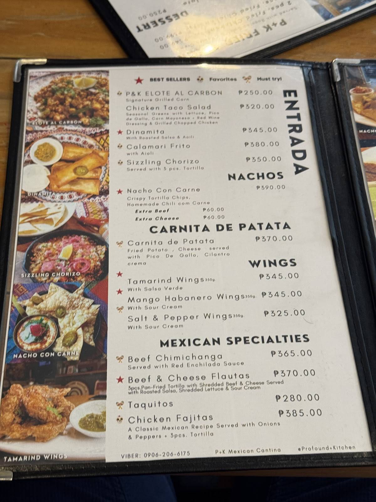 Menu at Profound+Kitchen restaurant, Quezon City