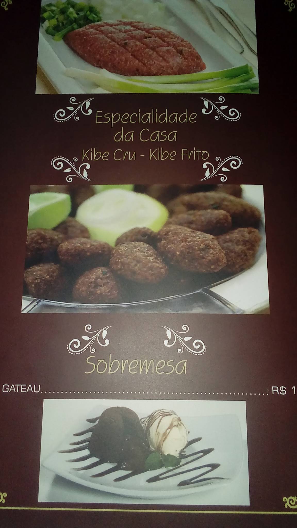 Carta del restaurante Quiosque Sírio ivaipora, Ivaiporã