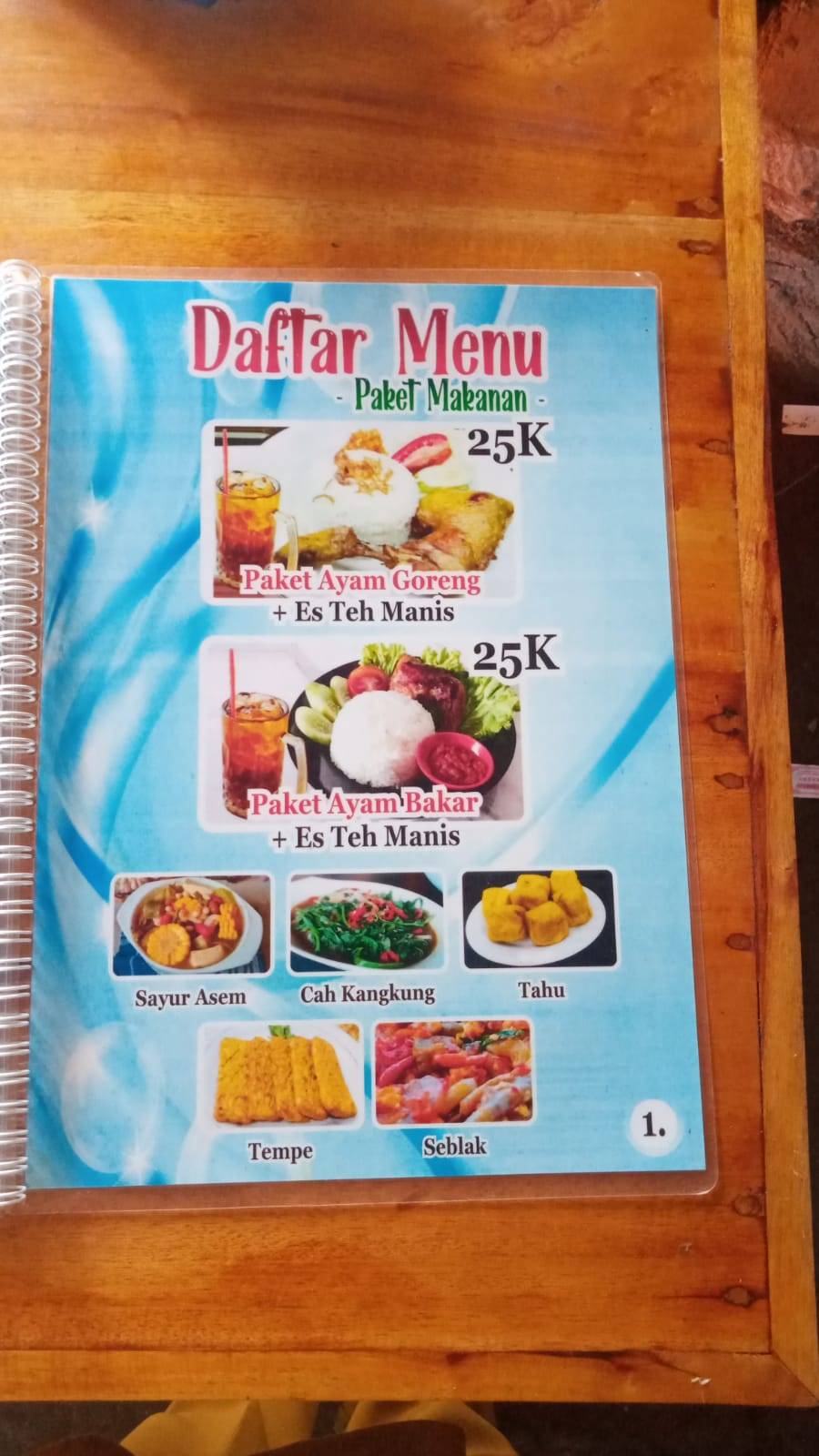 Menu at RM Seafood Bakar dan Gombyang PUPUT, Indramayu