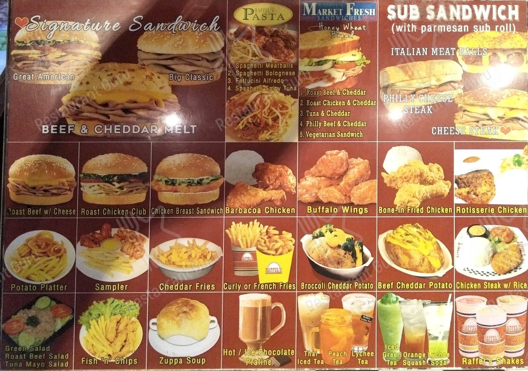 Menu at Raffel's Sandwich Paskal Hypersquare, Bandung, Jl. Pasir Kaliki ...