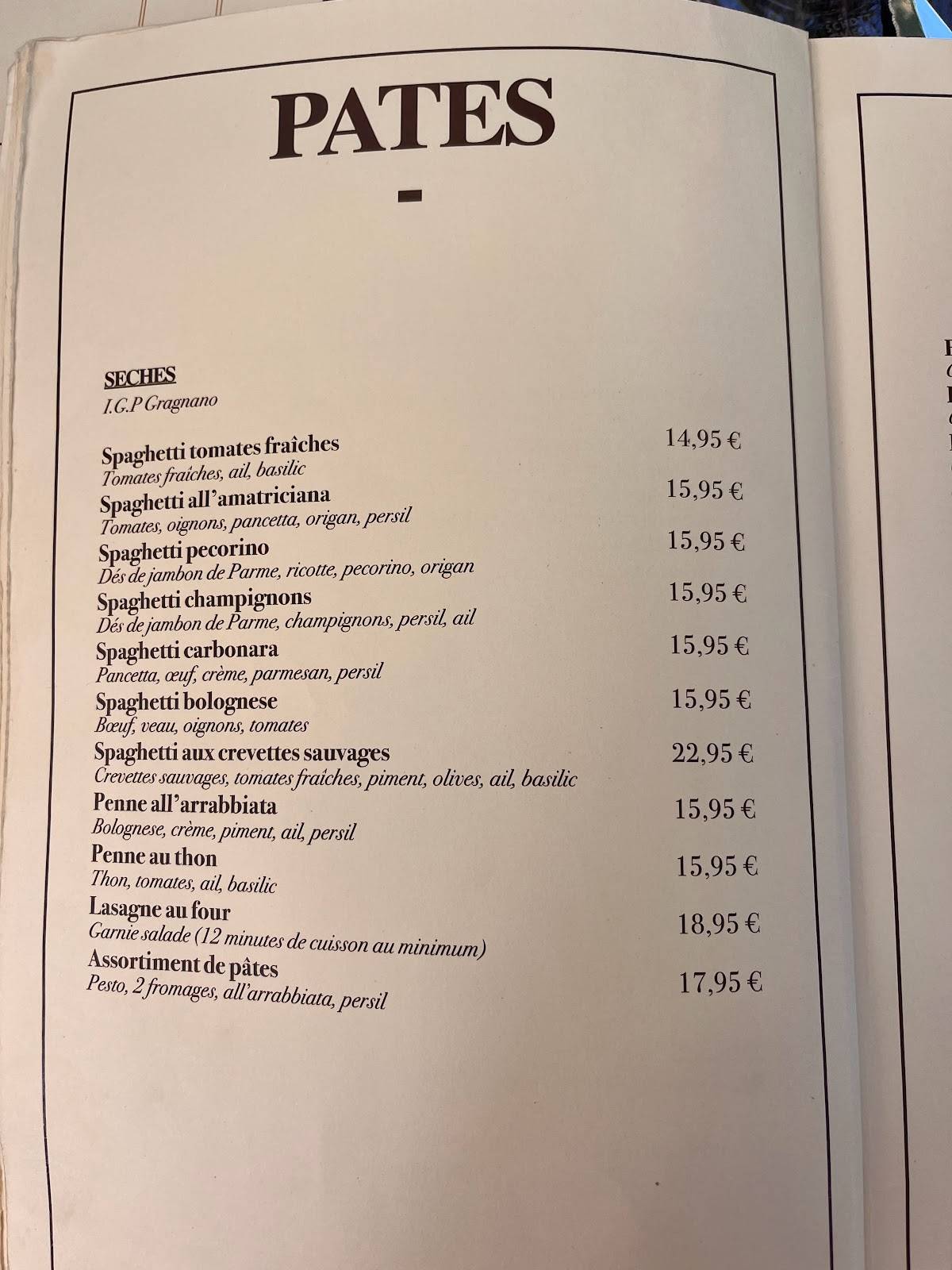Menu au Ragazzi da Peppone restaurant, Le Bouscat, 27 Rue Emile Zola