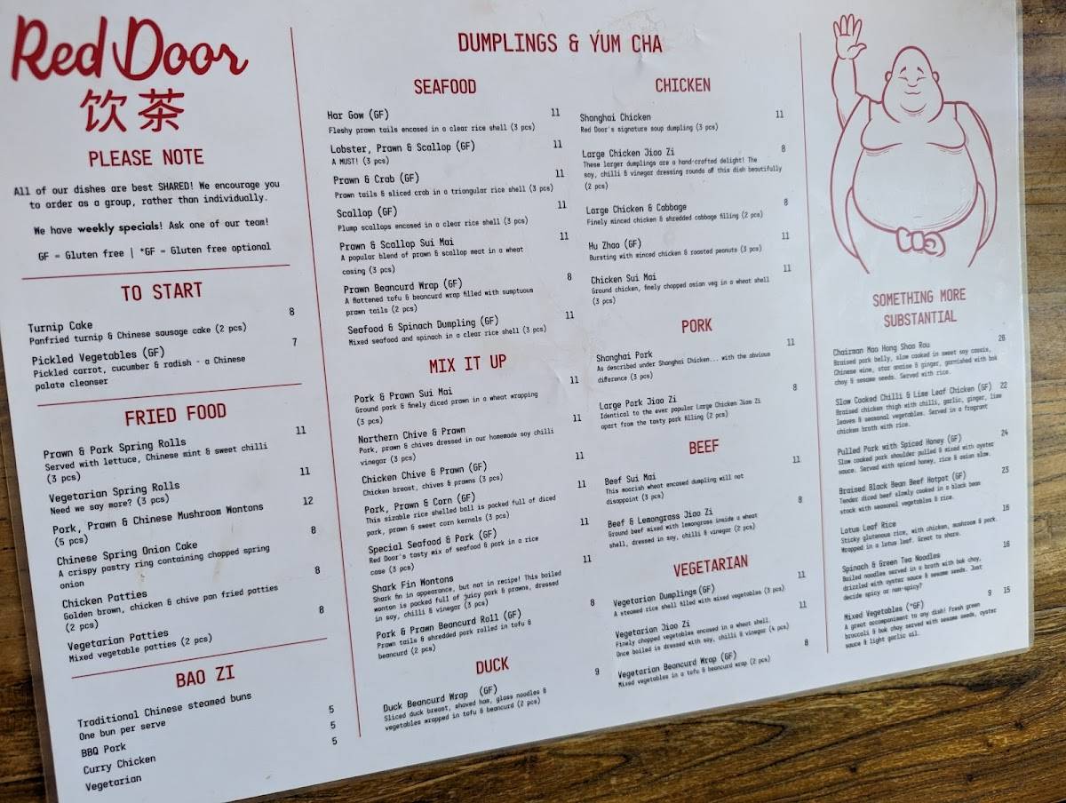 Carta del restaurante Red Door Yum Cha, Windsor, 1 Mcilwrick St