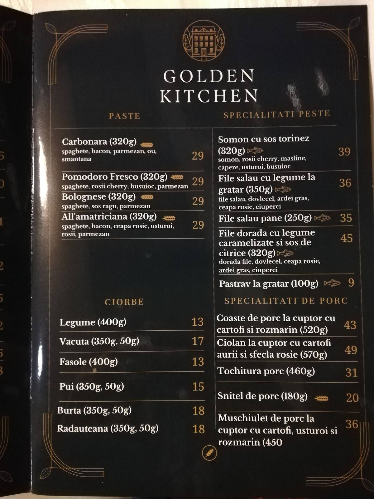Menu at Restaurant Golden Kitchen, Balciu