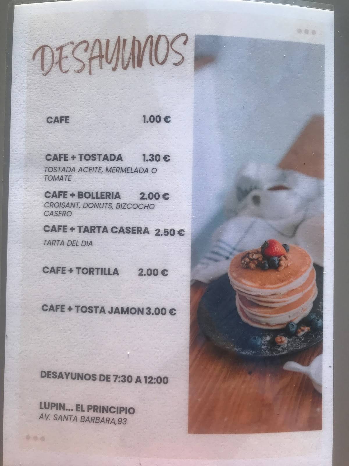 Carta de Restaurante Lupin….El principio, Toledo