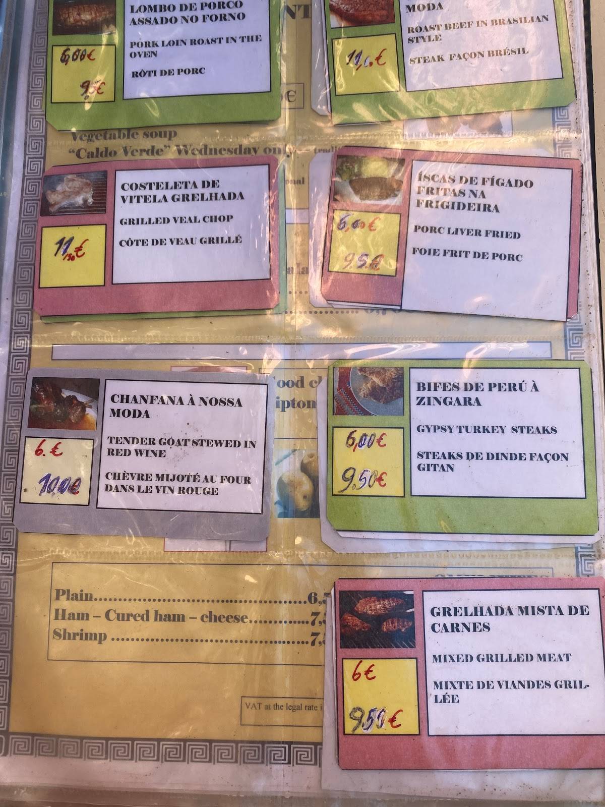 Menu em Restaurante O Pátio, Coimbra, Pátio Inquisição 26