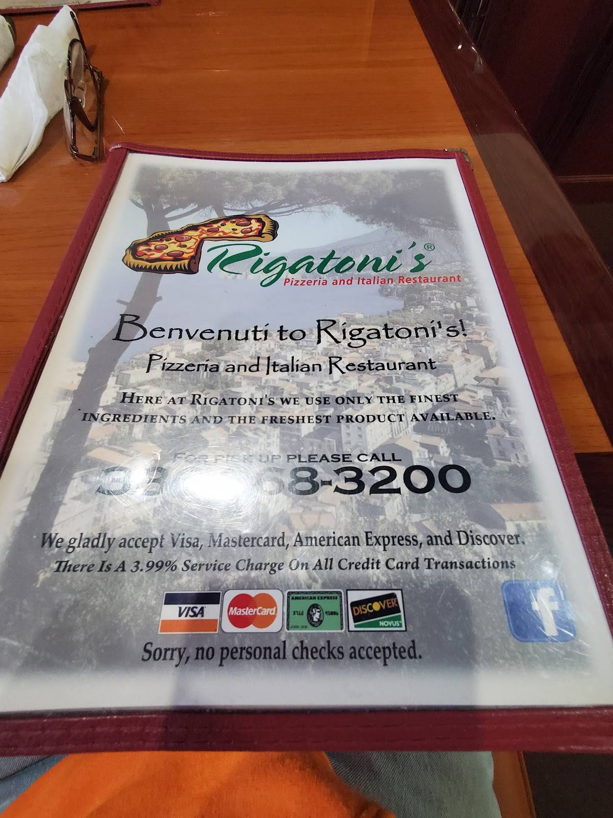 Menu at Rigatoni's Pizzeria & Italian, Pilot Mountain
