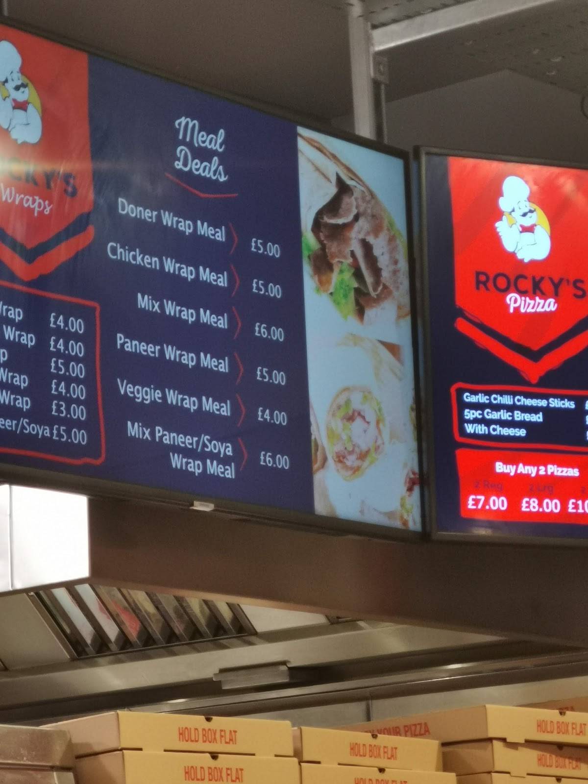 Menu at Rockys restaurant, Southall, 183 Lady Margaret Rd