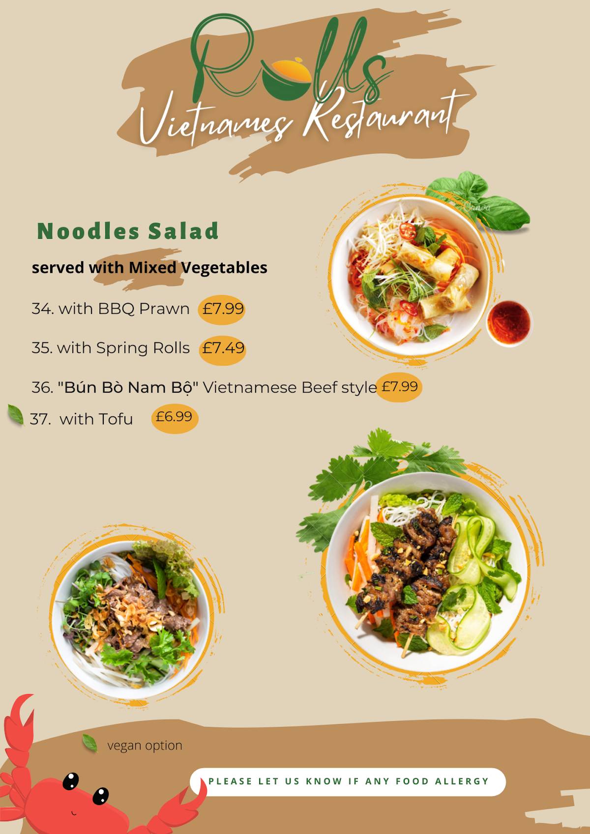 Menu at Rolls Asian foods and bubble tea restaurant, Hull