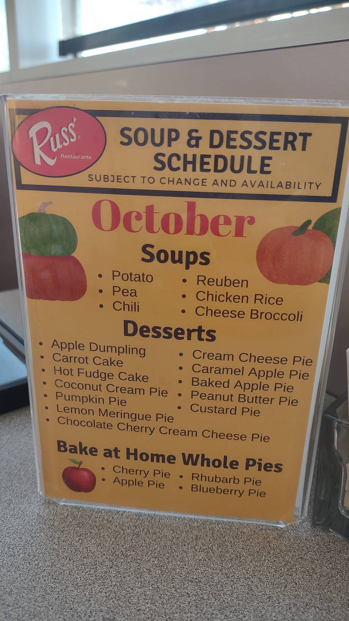 Menu at Russ' Restaurant, Grand Rapids, Alpine Ave NW