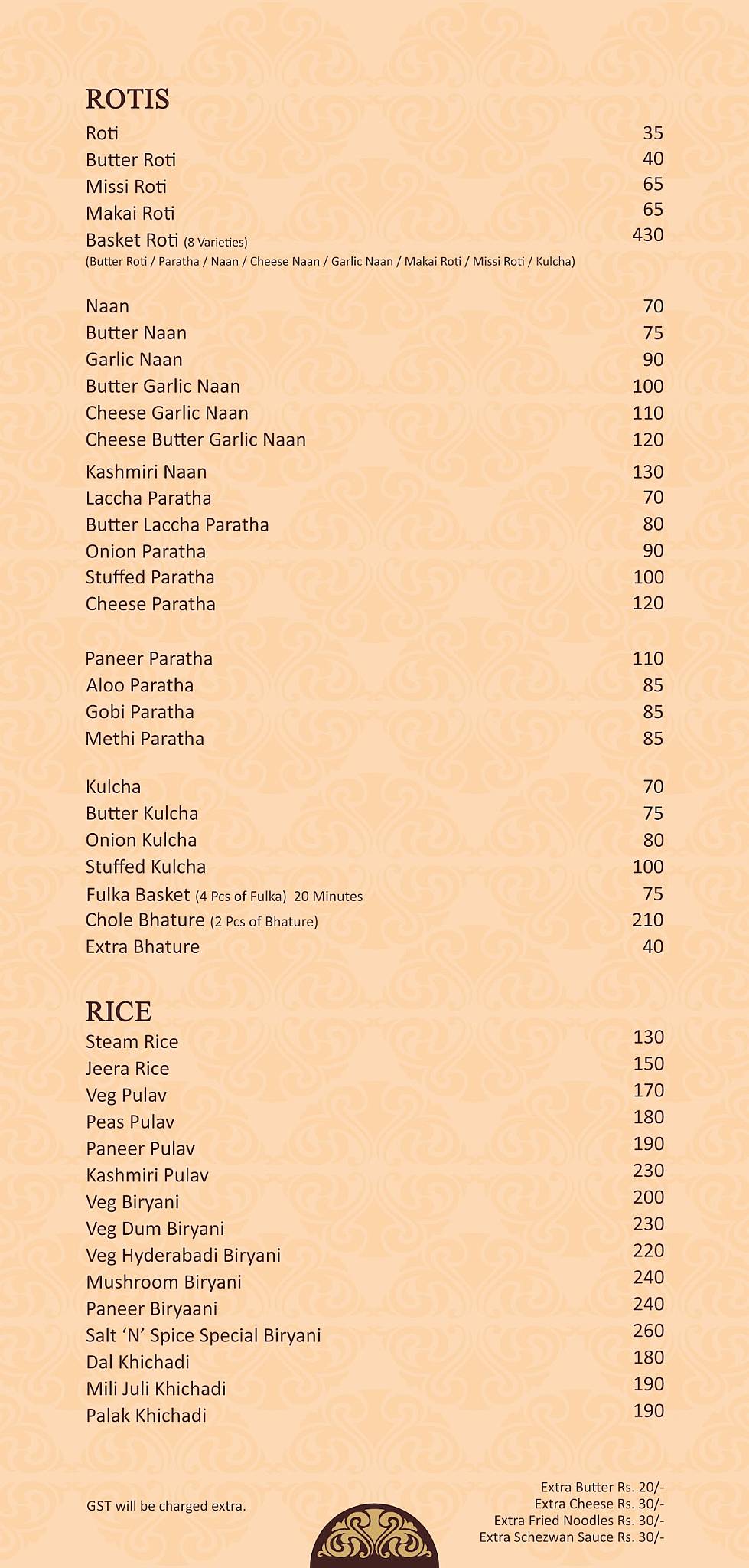Menu at Salt N Spice, Khopoli