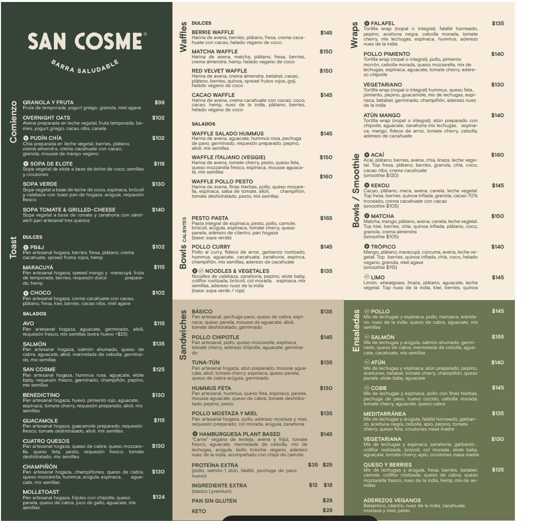 Carta de San Cosme Barra Saludable (Lomas Marqués), Santiago de Querétaro