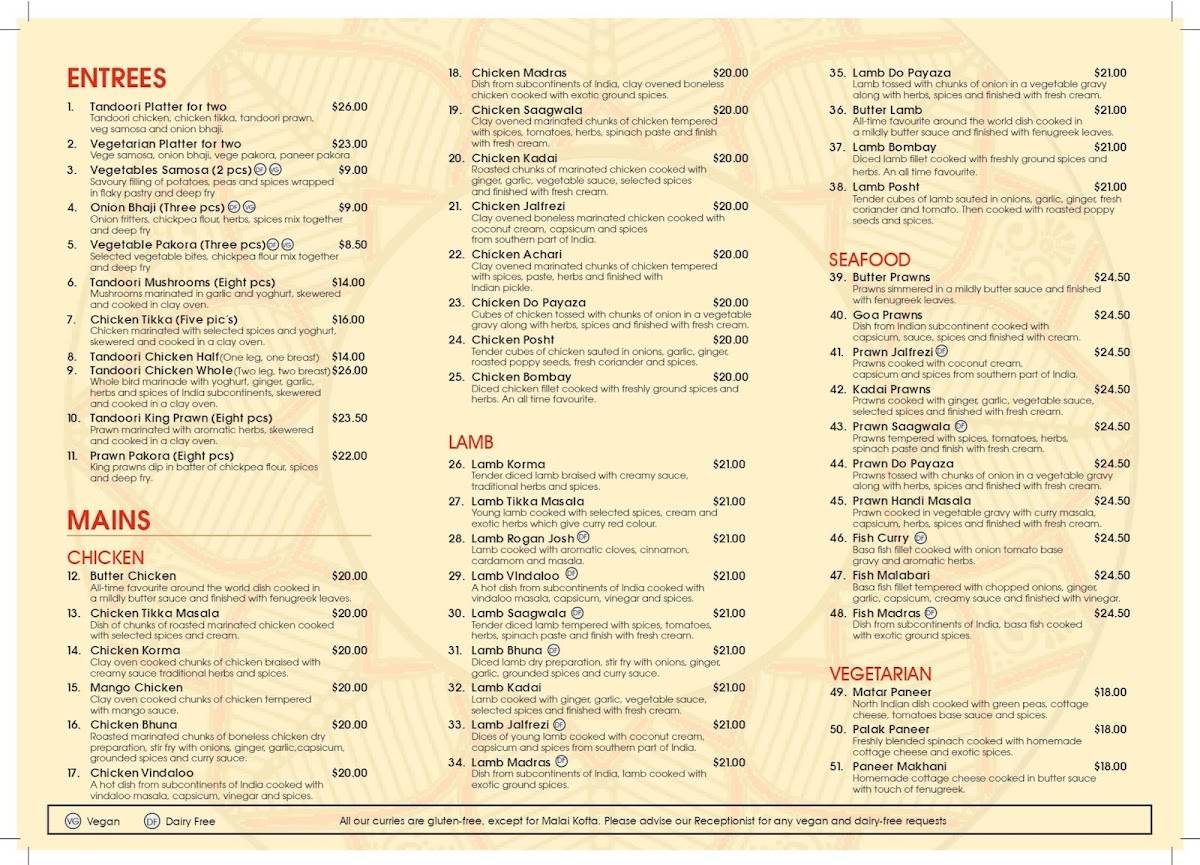 Menu at Satkaar Indian Takeaway restaurant, Darfield