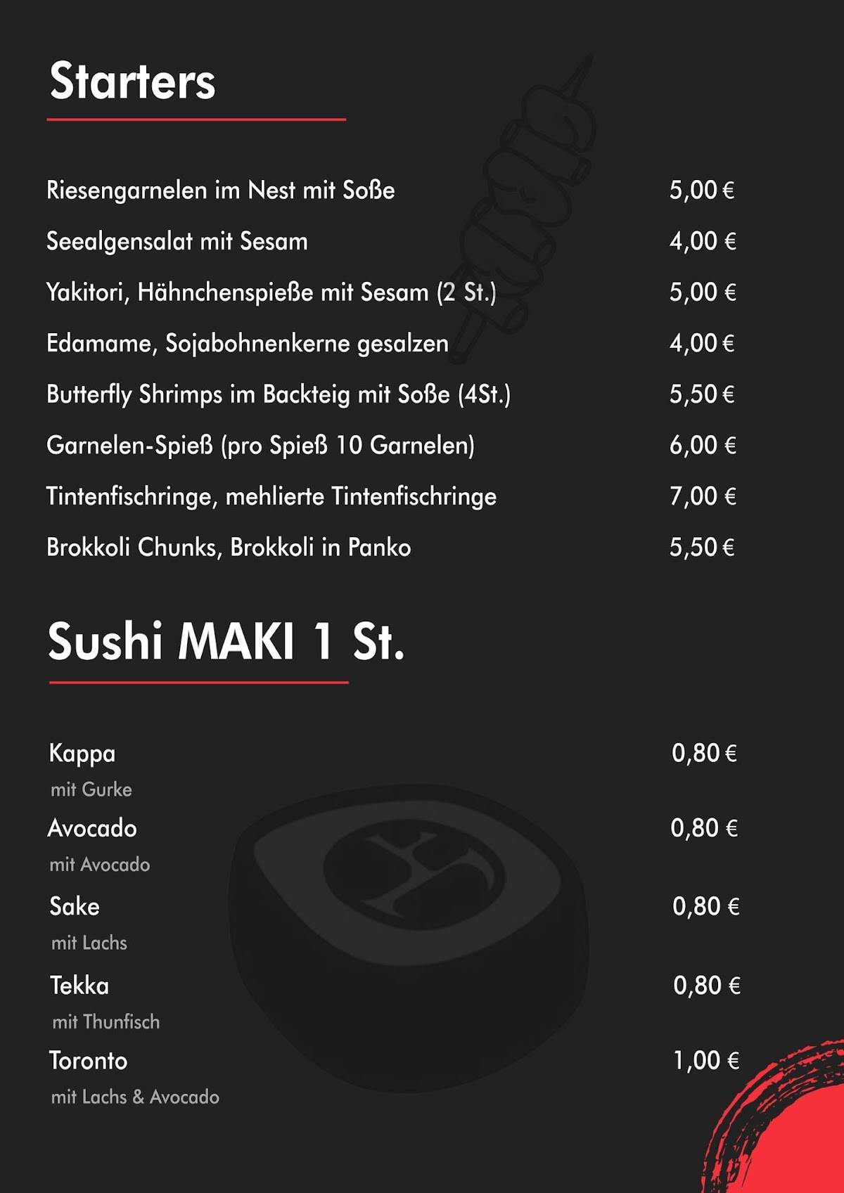 Speisekarte von Sayuko - The Sushi Lab restaurant, Mosbach