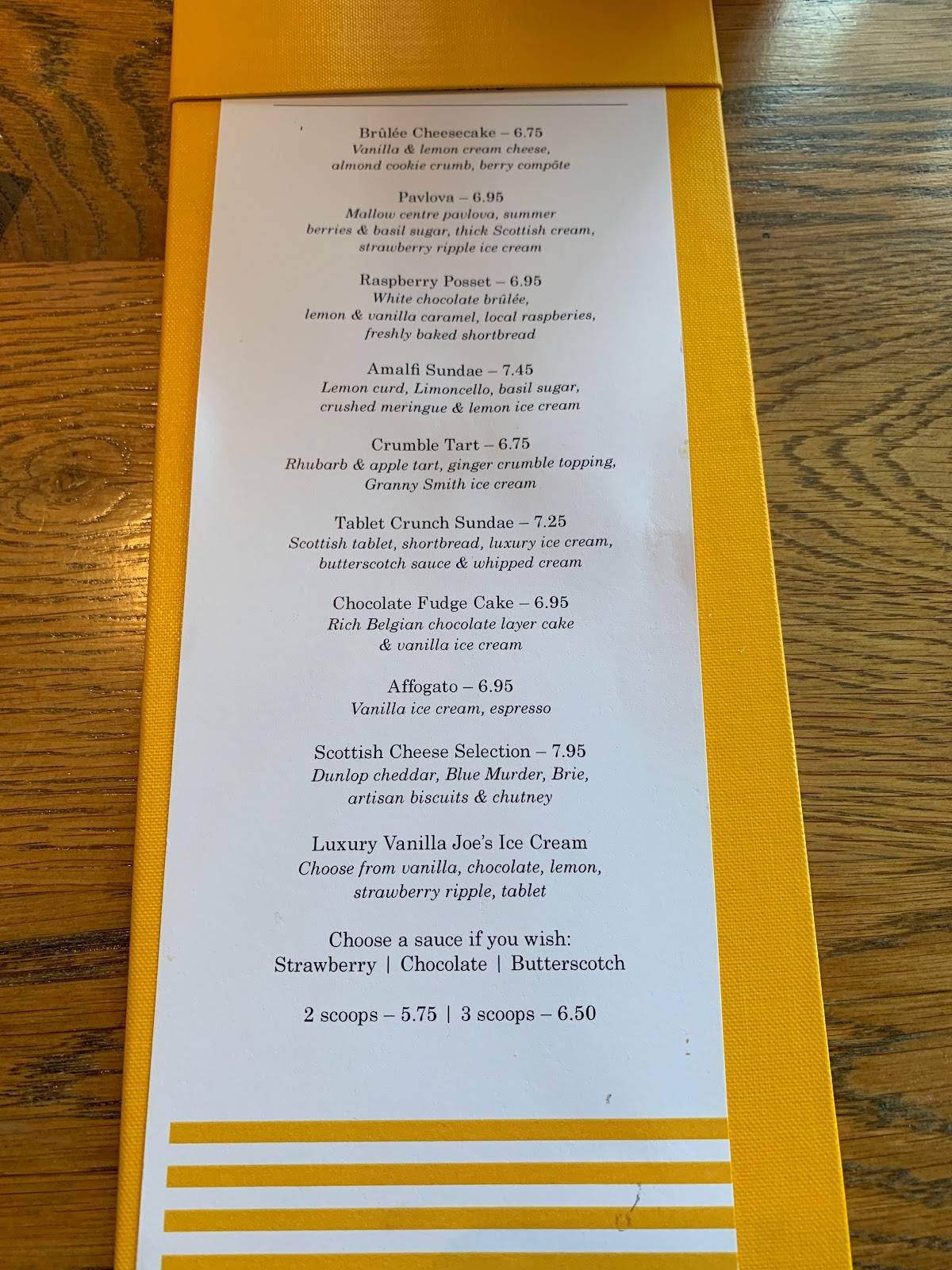 Menu at Scotts Bar & Restaurant, Troon