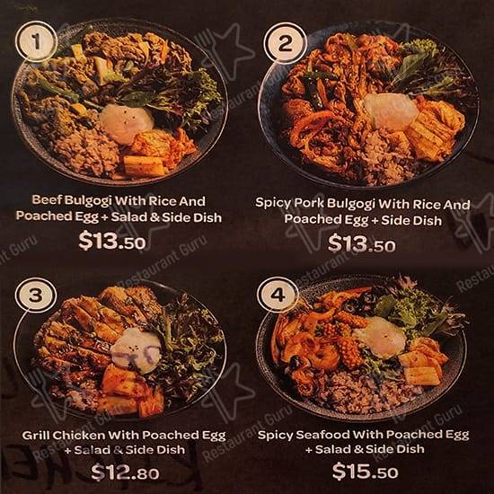 Menu at Seoul Kitchen fast food, Melbourne, Melbourne Central Level 2