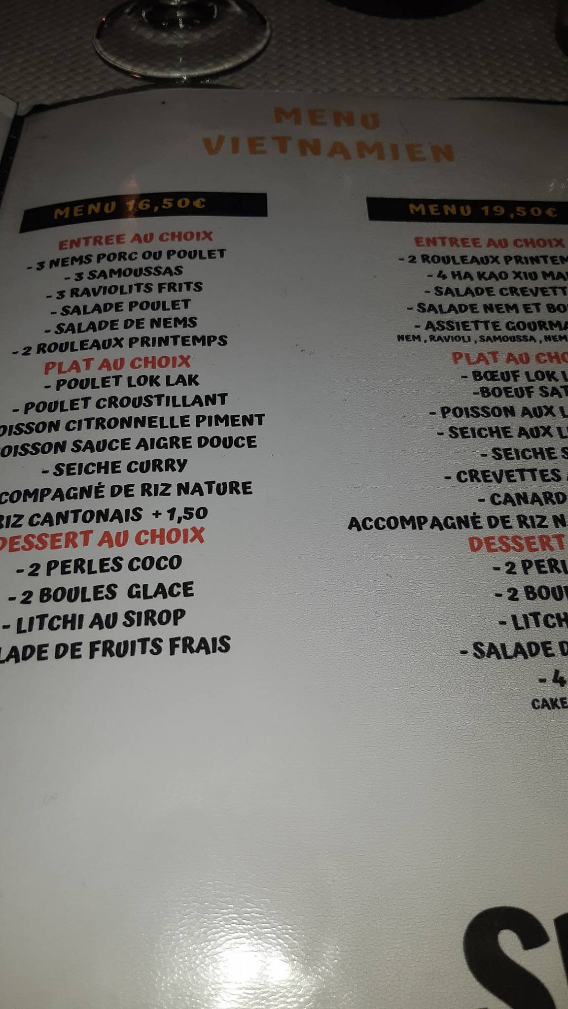 Menu au Restaurant Shimi, Colomiers