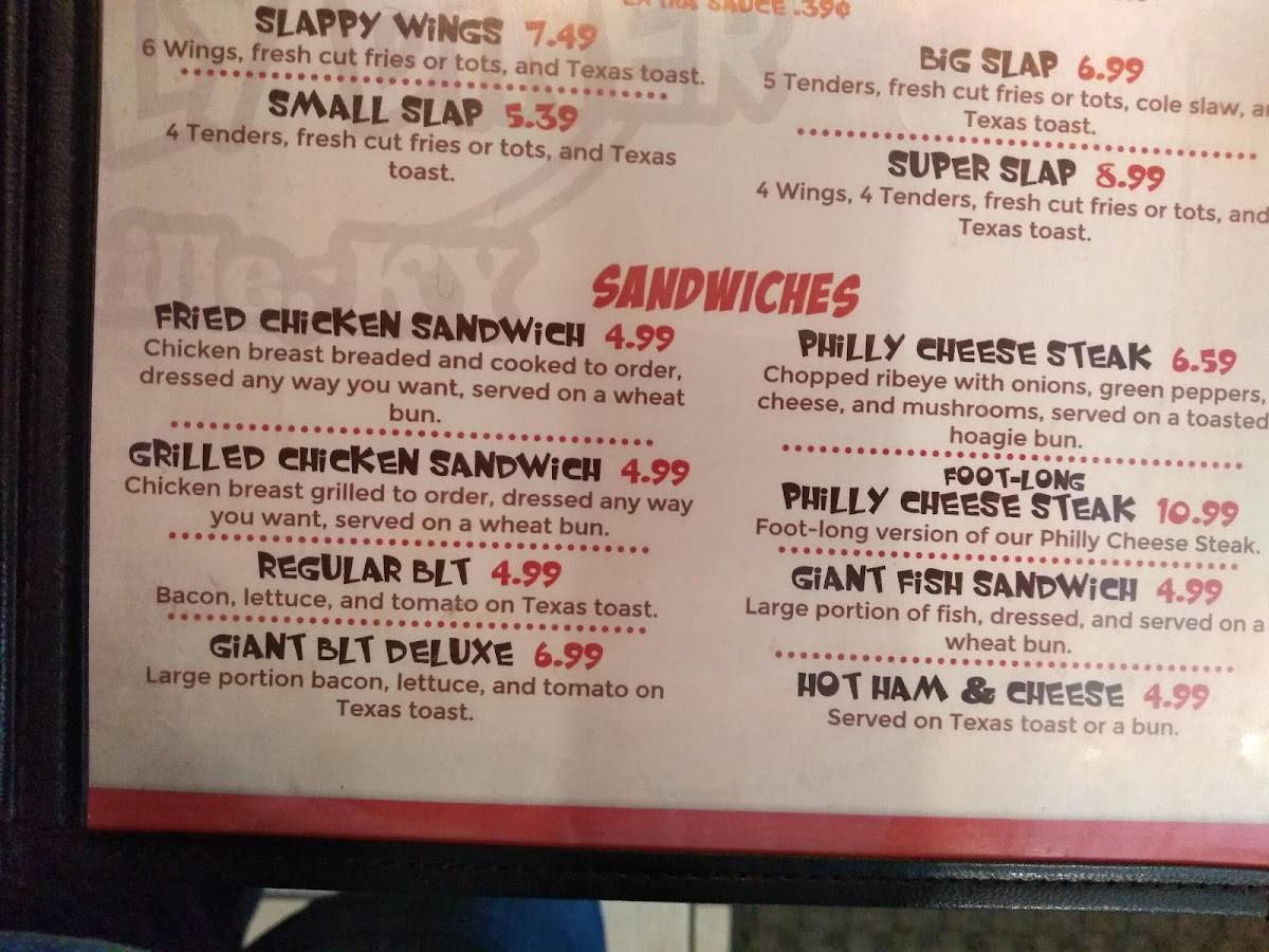 Menu at Slappyz Family Diner restaurant, Russellville, 553 E 1st St