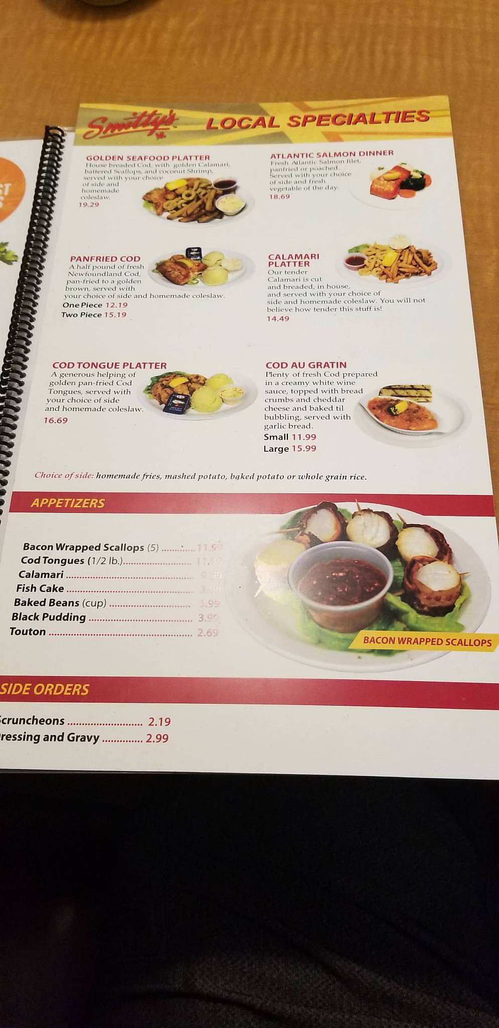 Menu at Smitty's Family Restaurant, Mount Pearl