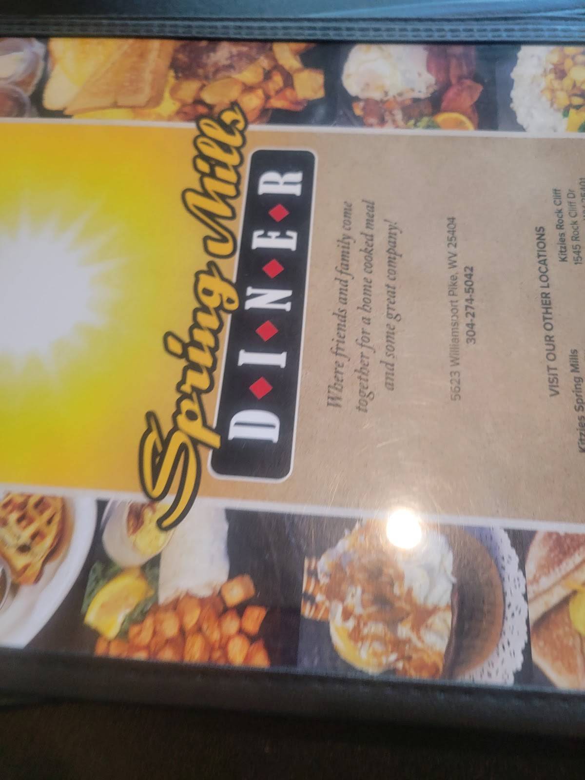 Menu at Spring Mills Diner restaurant, Falling Waters