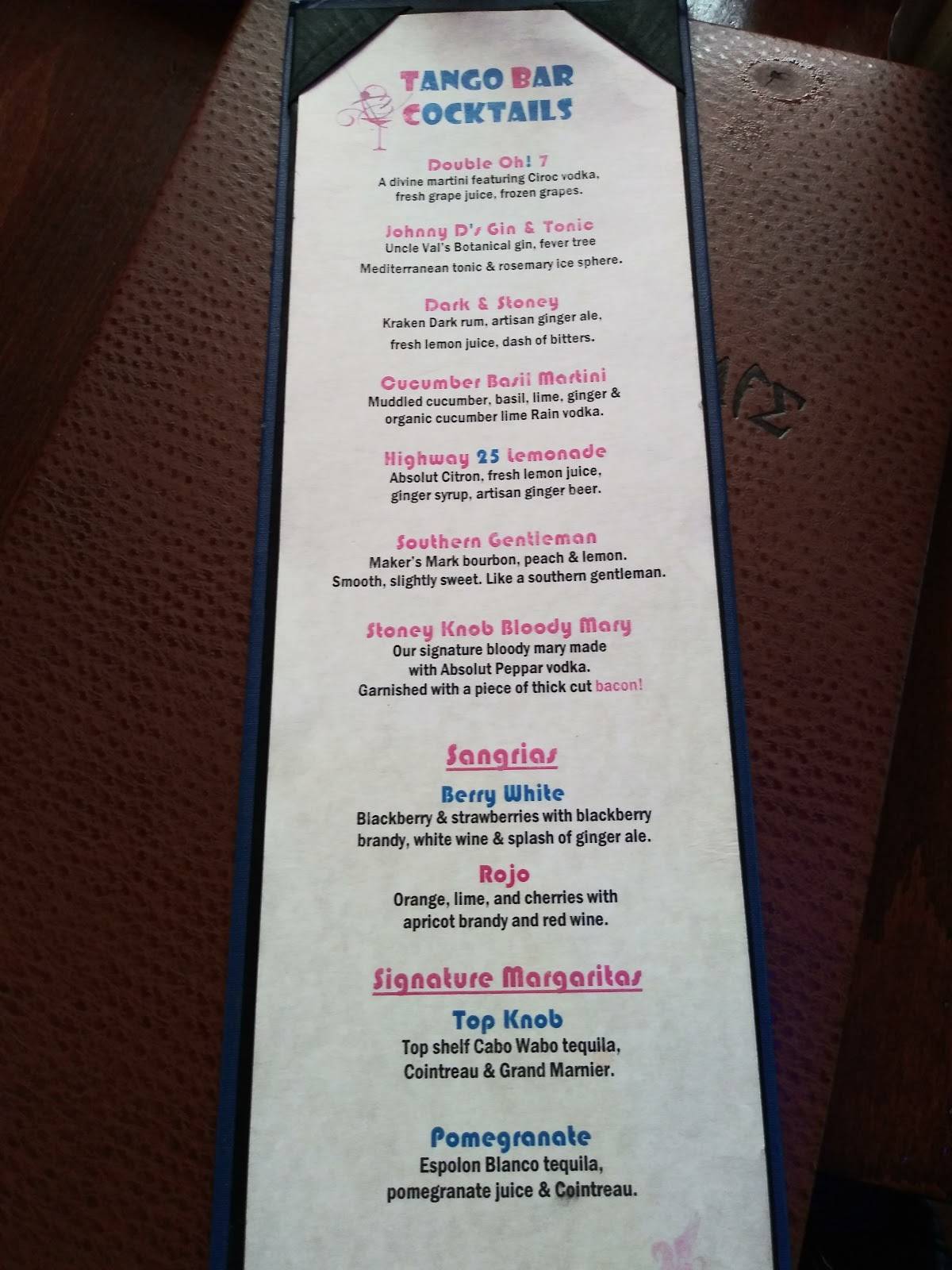 Menu at Stoney Knob Cafe, Weaverville