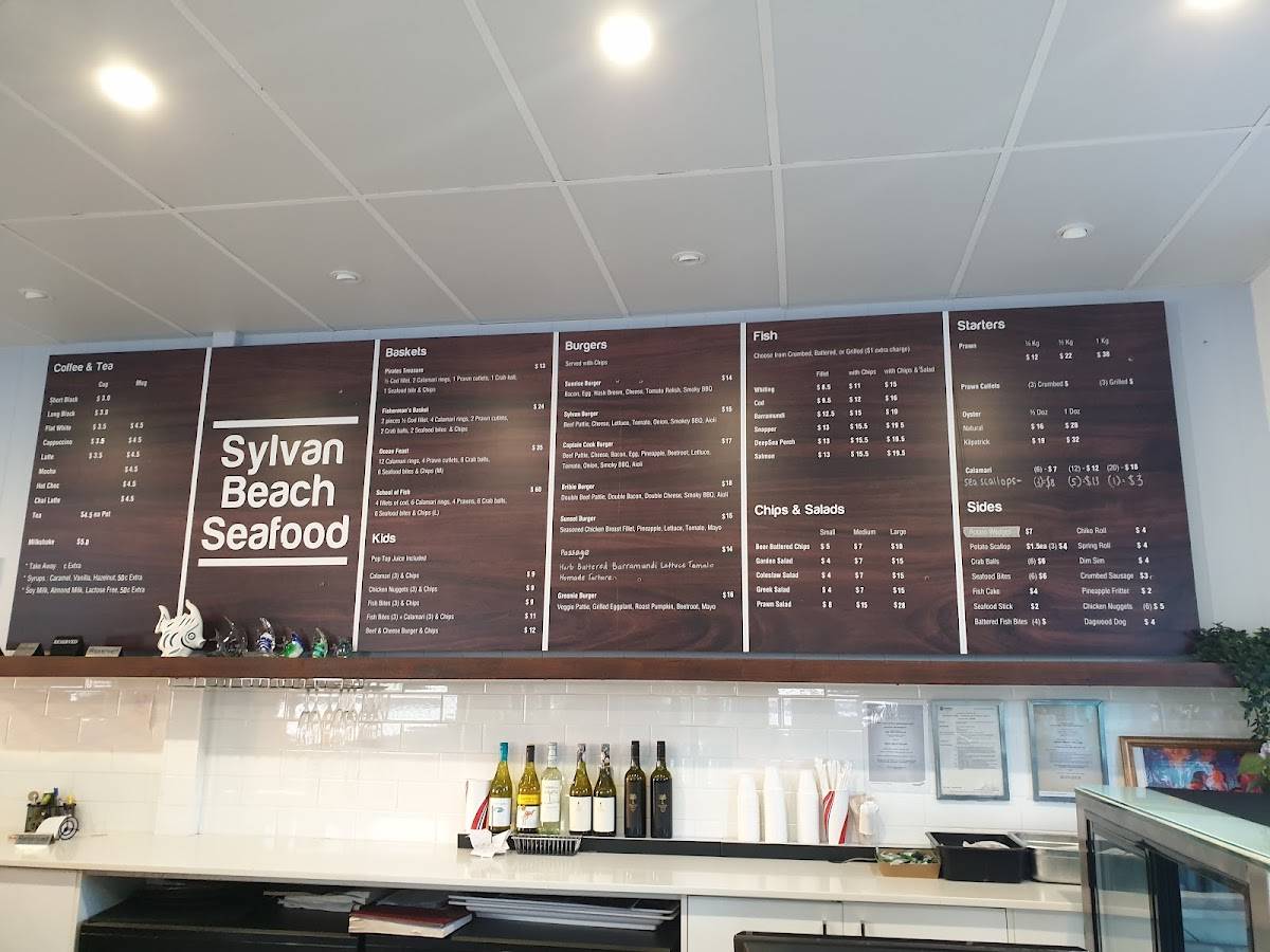 Menu at Sylvan Beach Seafood Cafe, Bellara