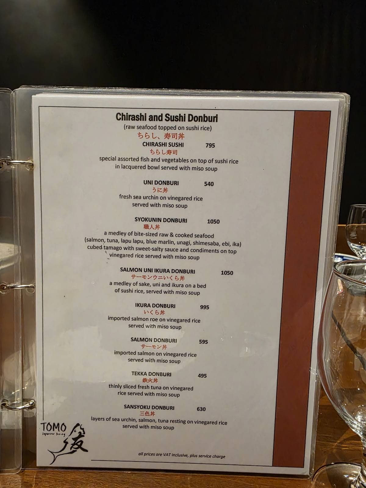 Menu at TOMO Japanese Dining restaurant, Quezon City
