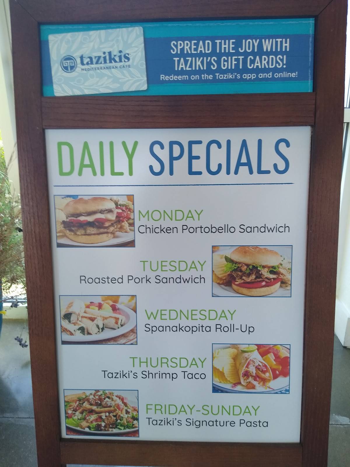 Menu at Taziki's Mediterranean Cafe - Florence, Florence, 261 Cox Creek ...