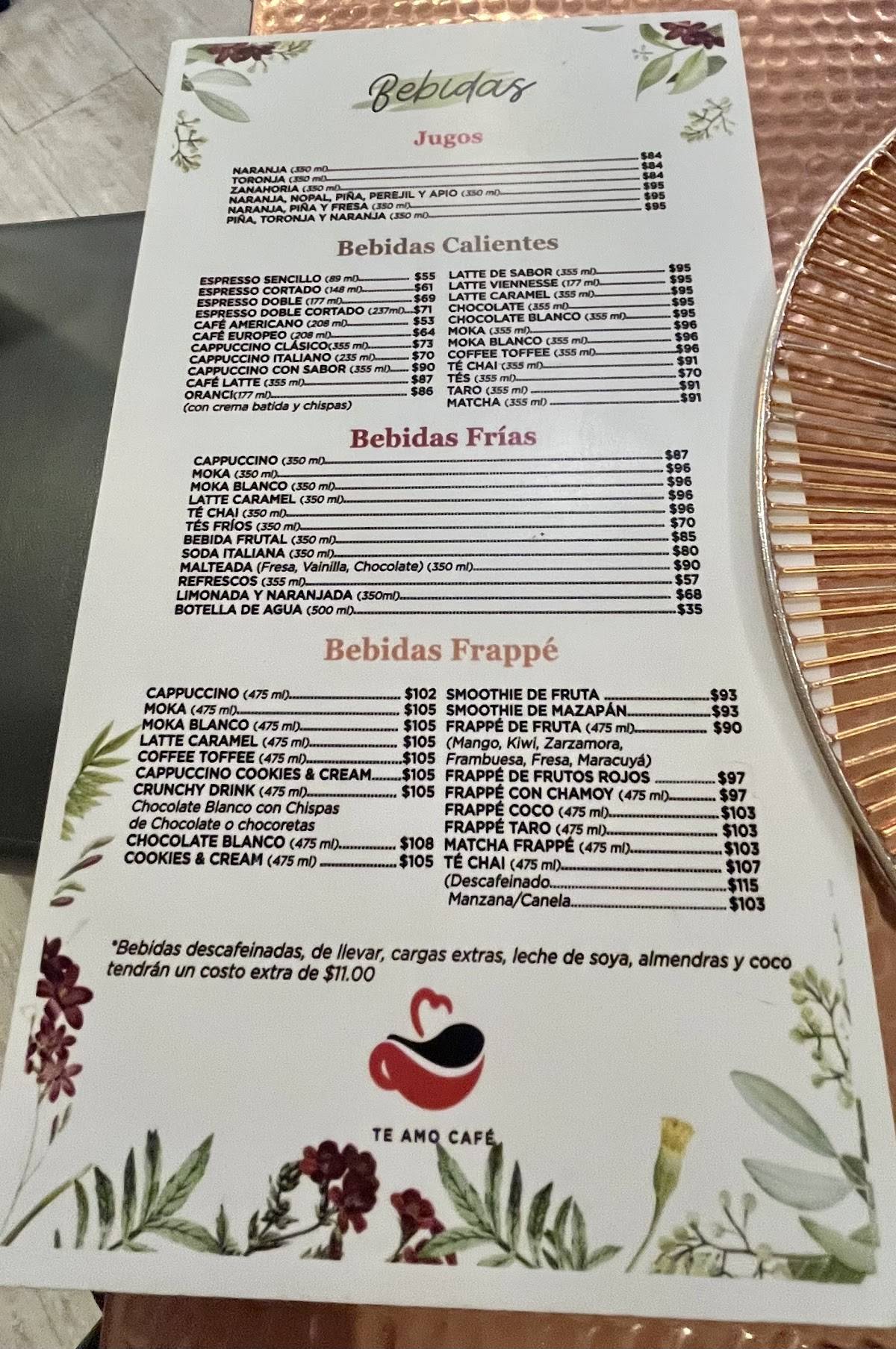 Carta de Te Amo Café, Santiago de Querétaro, Bosque del Alamo 87