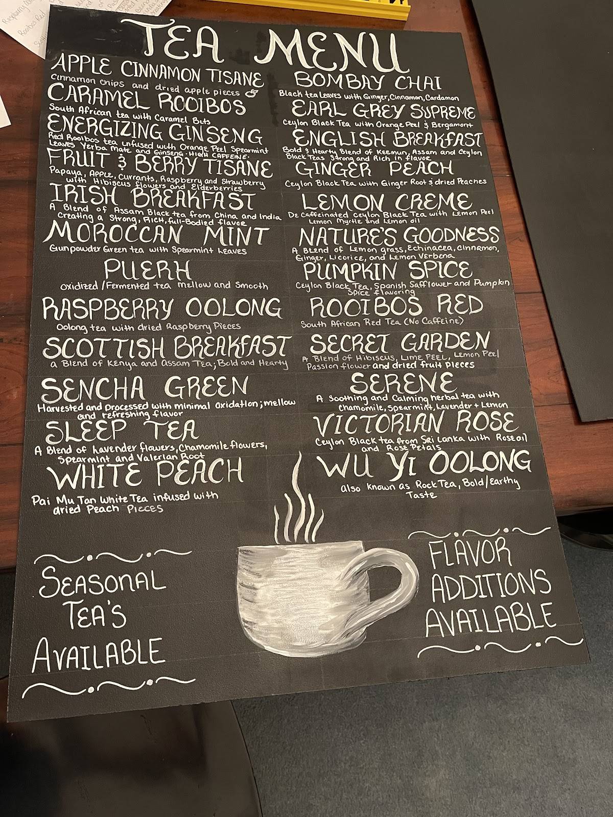 Menu at The Black Lantern Tea Room and Bakery, Asheboro