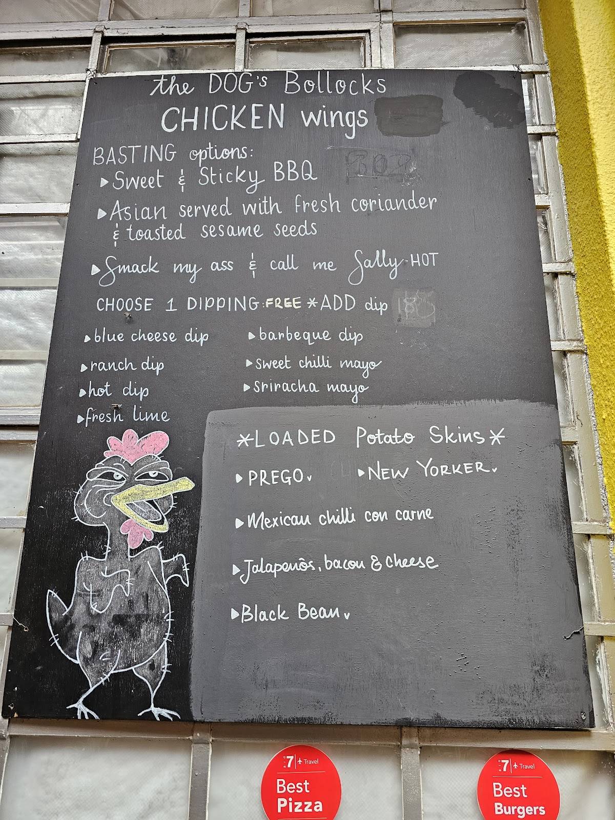 Menu at The Dog's Bollocks at YARD restaurant, Cape Town