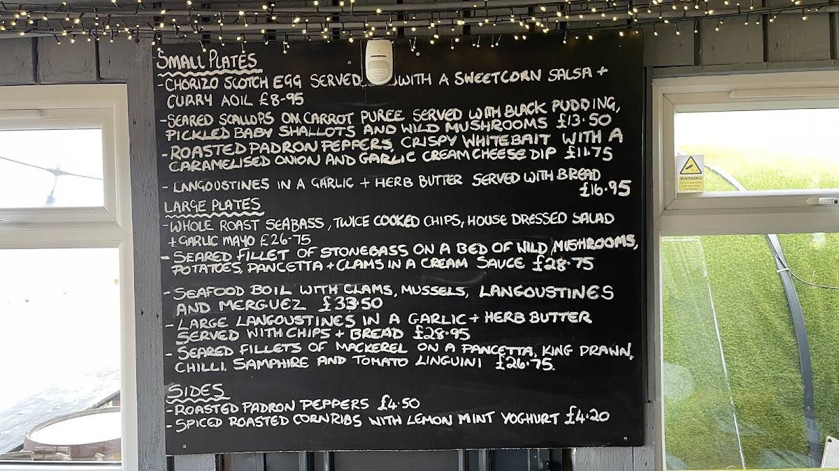 Menu at The Fish Shack restaurant, Warkworth
