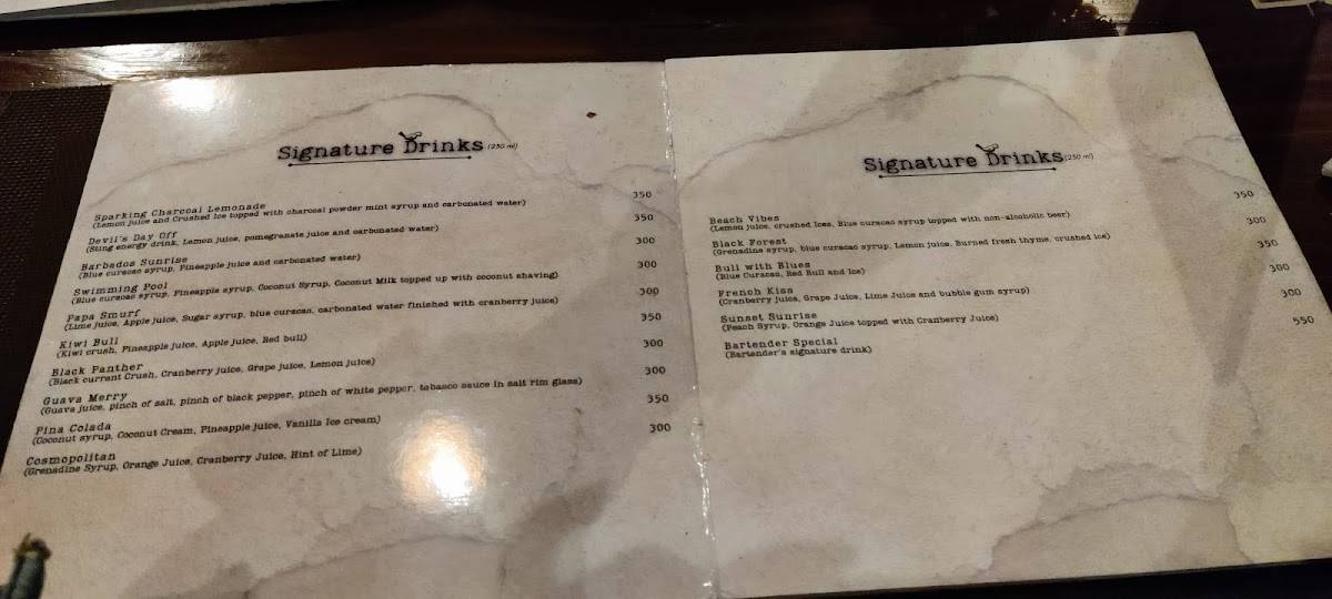 Menu at The Front Yard, Ahmedabad