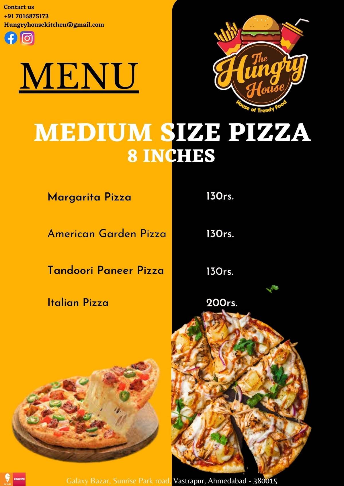 Menu at The Hungry House, Ahmedabad