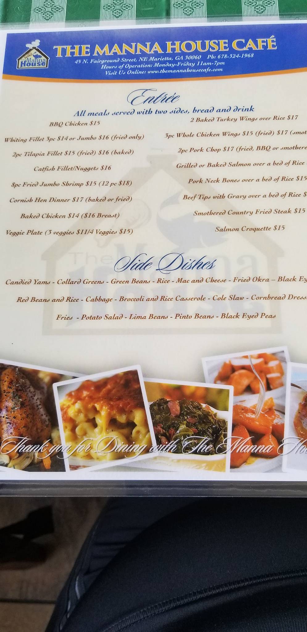 Menu at The Manna House Cafe, Marietta, 234 Windy Hill Rd