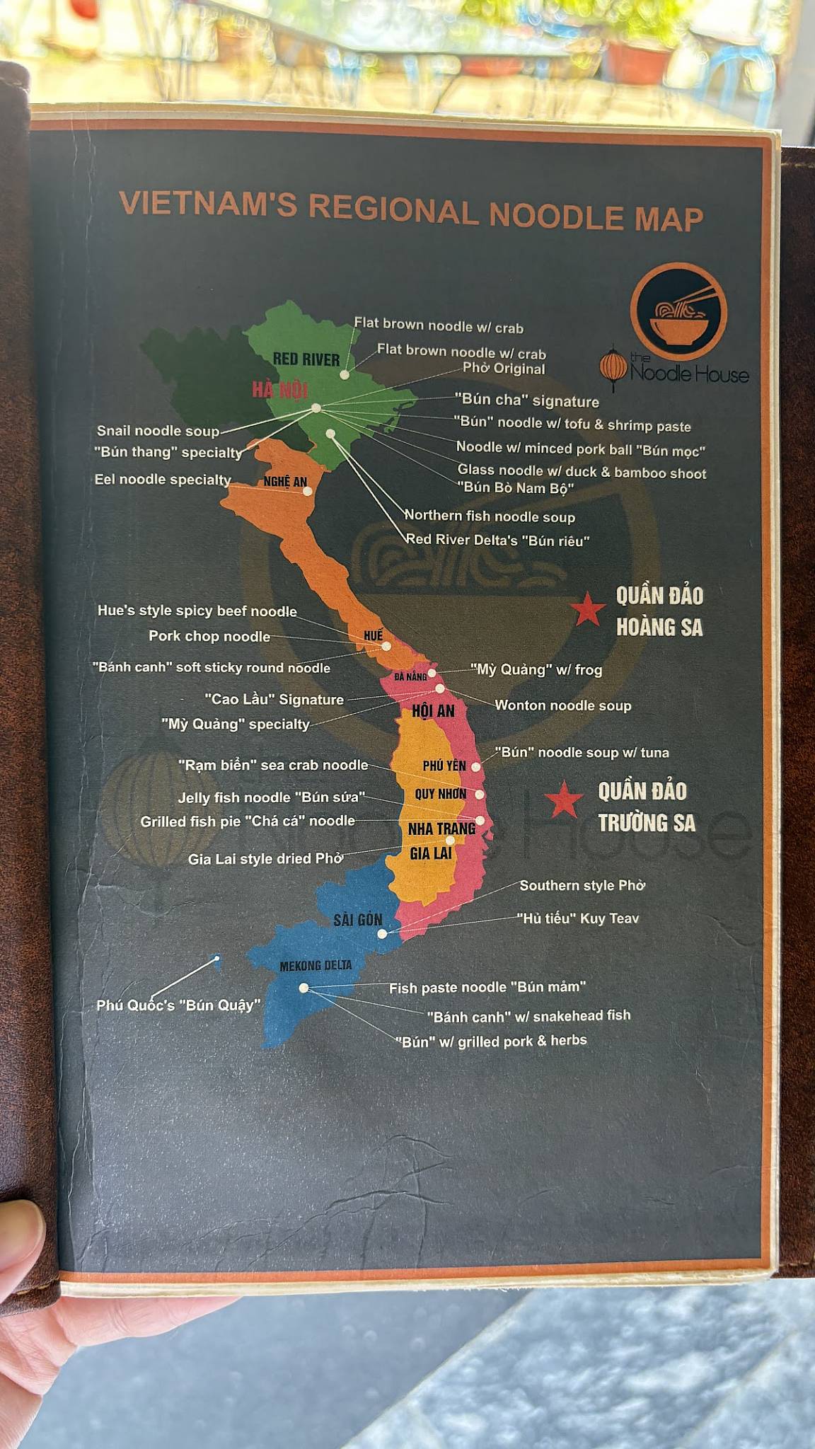 Menu at The Noodle House restaurant, Hoi An