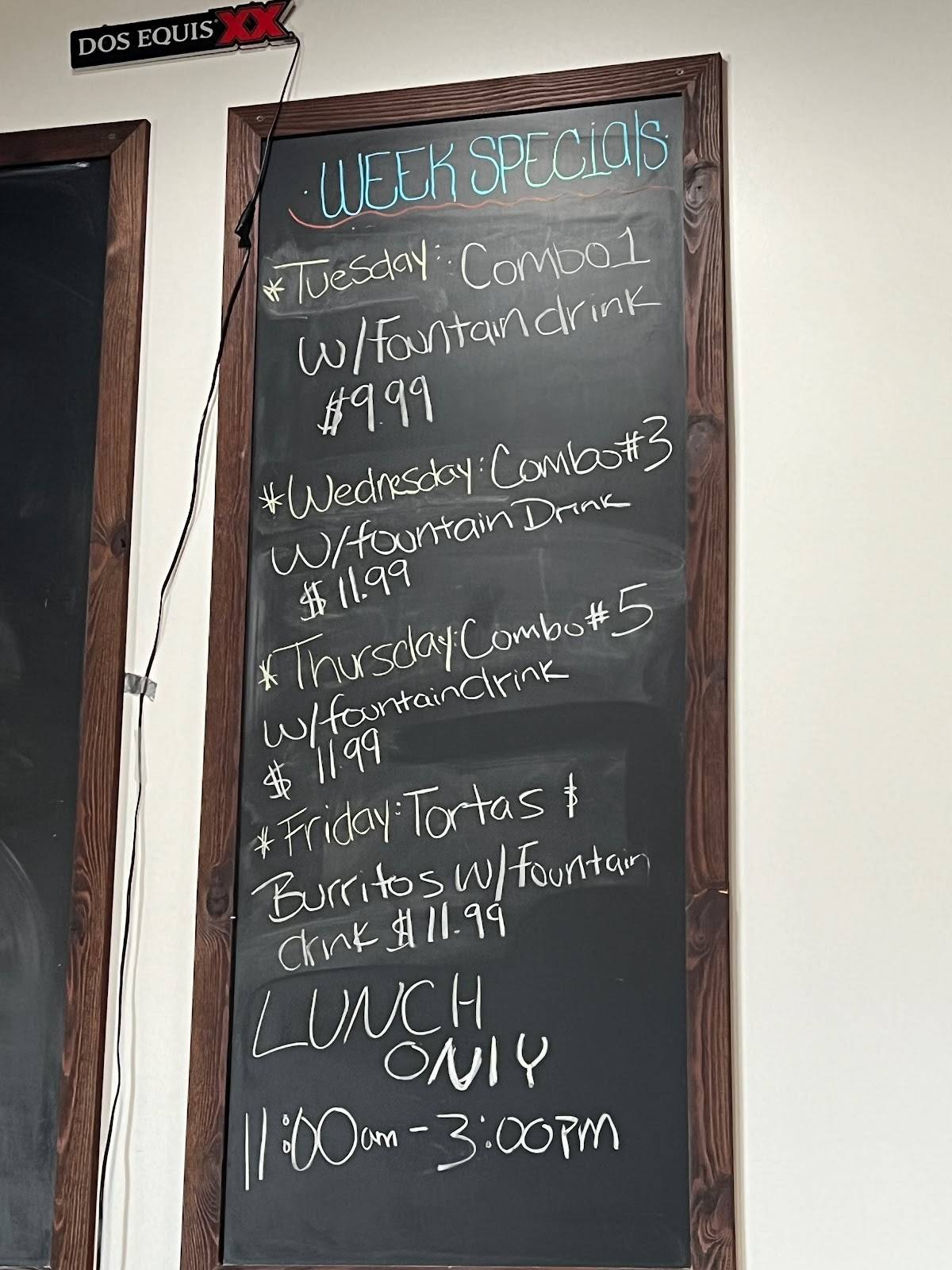 Menu at The Real Taco restaurant, Glenpool