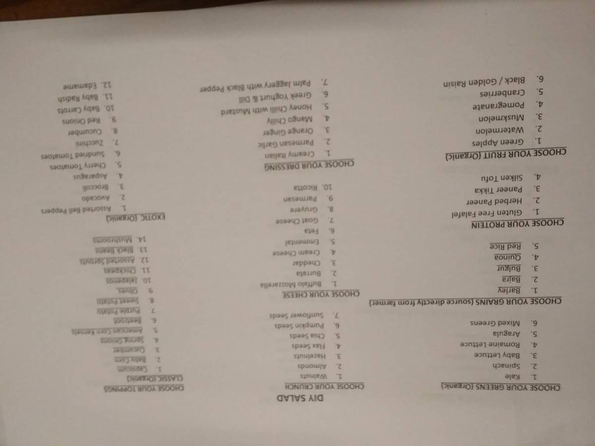 Menu at The Rolling Pin, Mumbai, 12